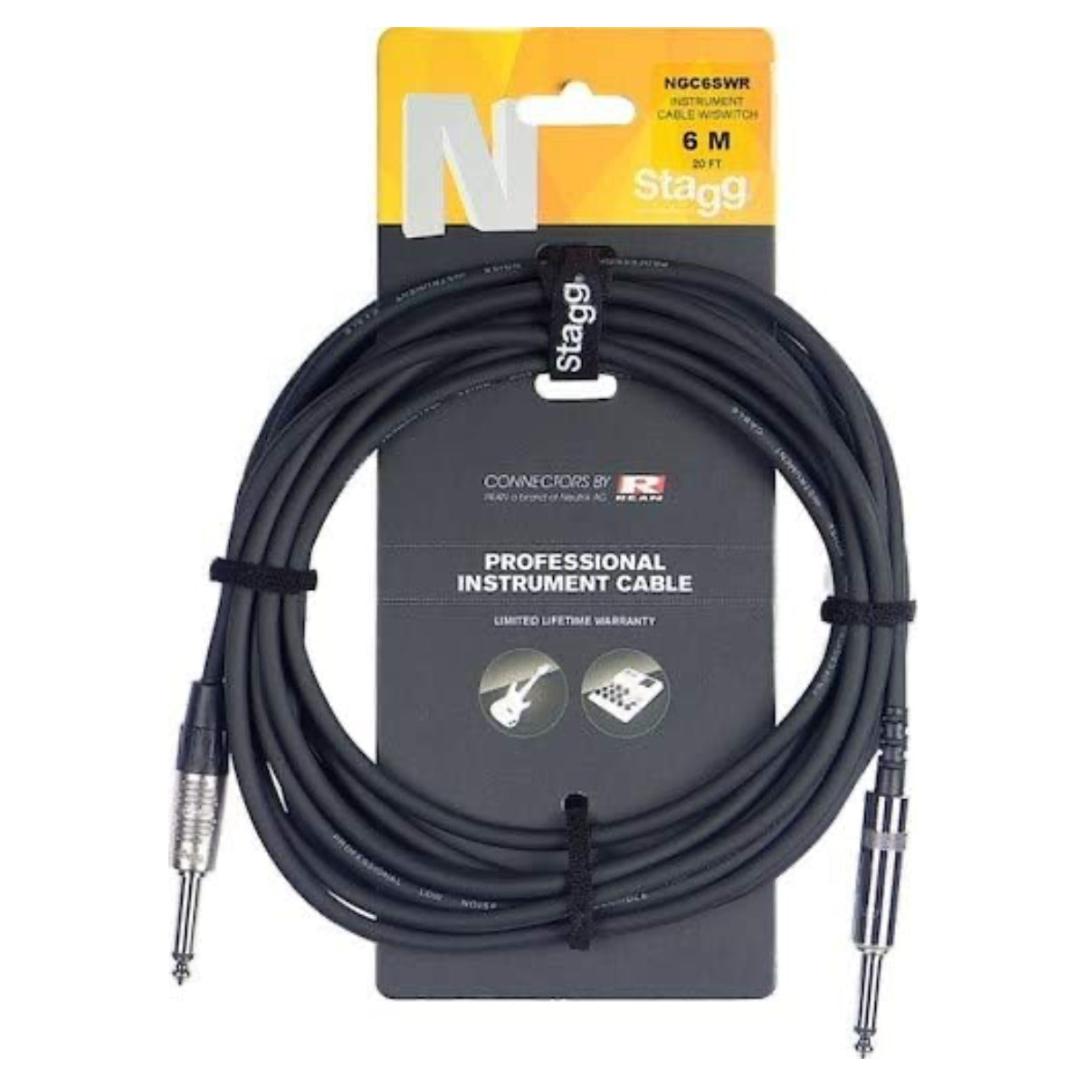 CABLE STAGG NGC6SWR INSTRUMENTO PLUG/PLUG INTERRUPTOR DE SILENCIO 6 MT